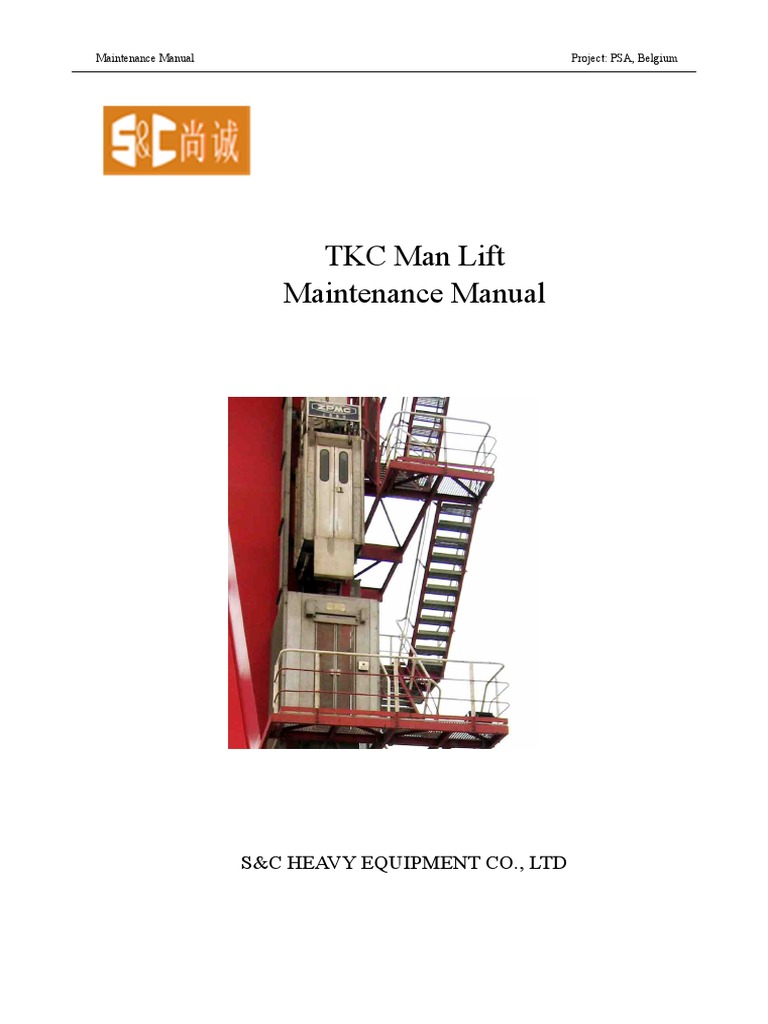 TKC40升降机维修说明书TKC Man Lift Maintenance Manual | PDF | Elevator | Manual Transmission
