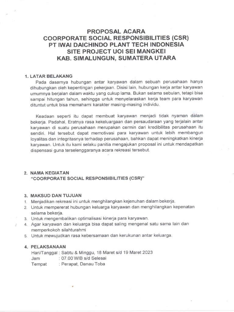 IwaiD Proposal CSR | PDF