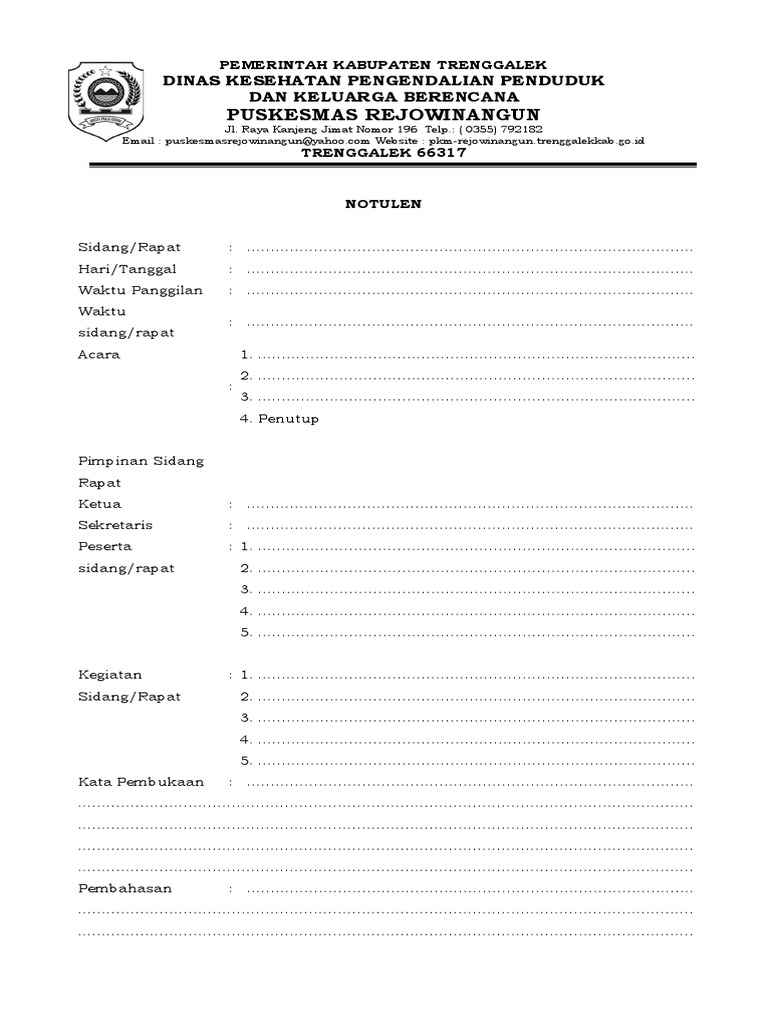 4. FORMAT NOTULEN 2023 | PDF