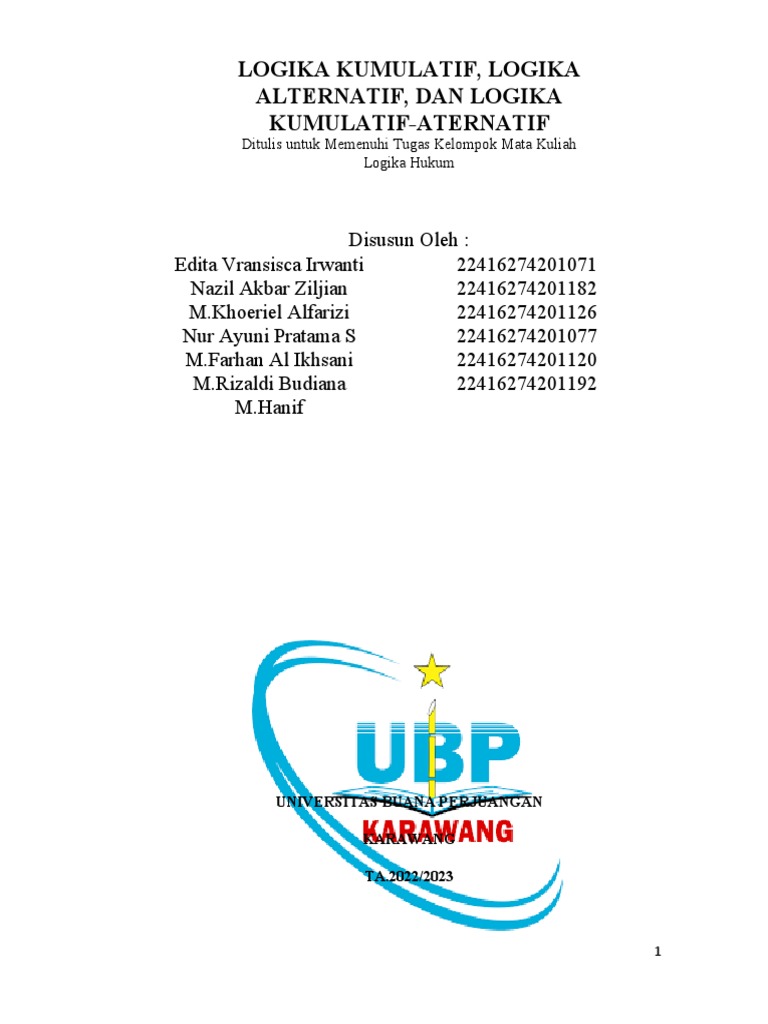 Logika Hukum Logika Kumulatif Alternatif Pdf