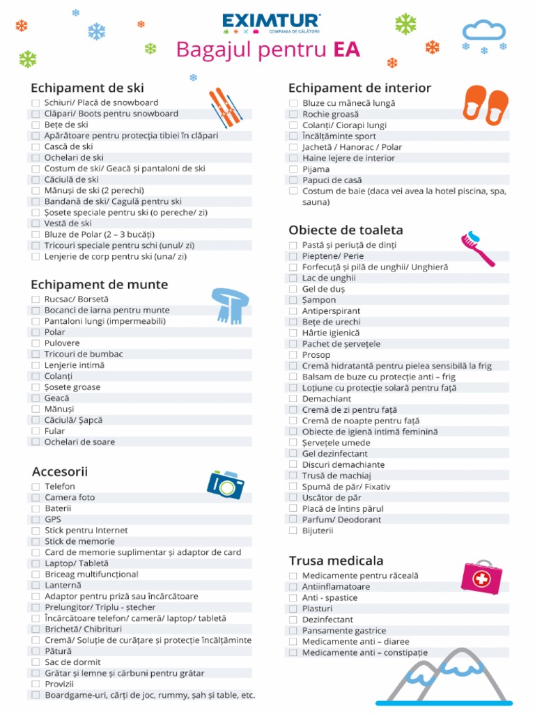 Lista-de-bagaje-ski-pentru-ea | PDF