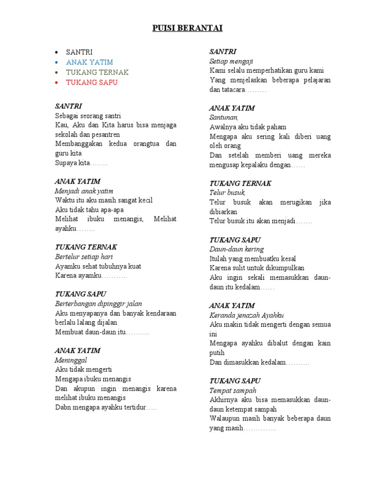 Puisi Berantai | PDF