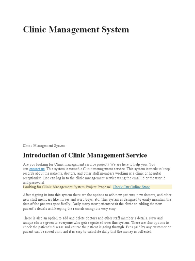 Clinic Management System | PDF | User (Computing) | Password