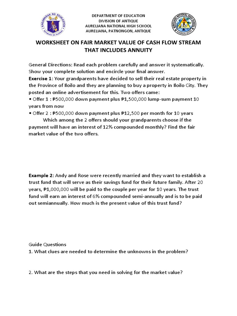 Fair Market Value and Cash Flow | PDF