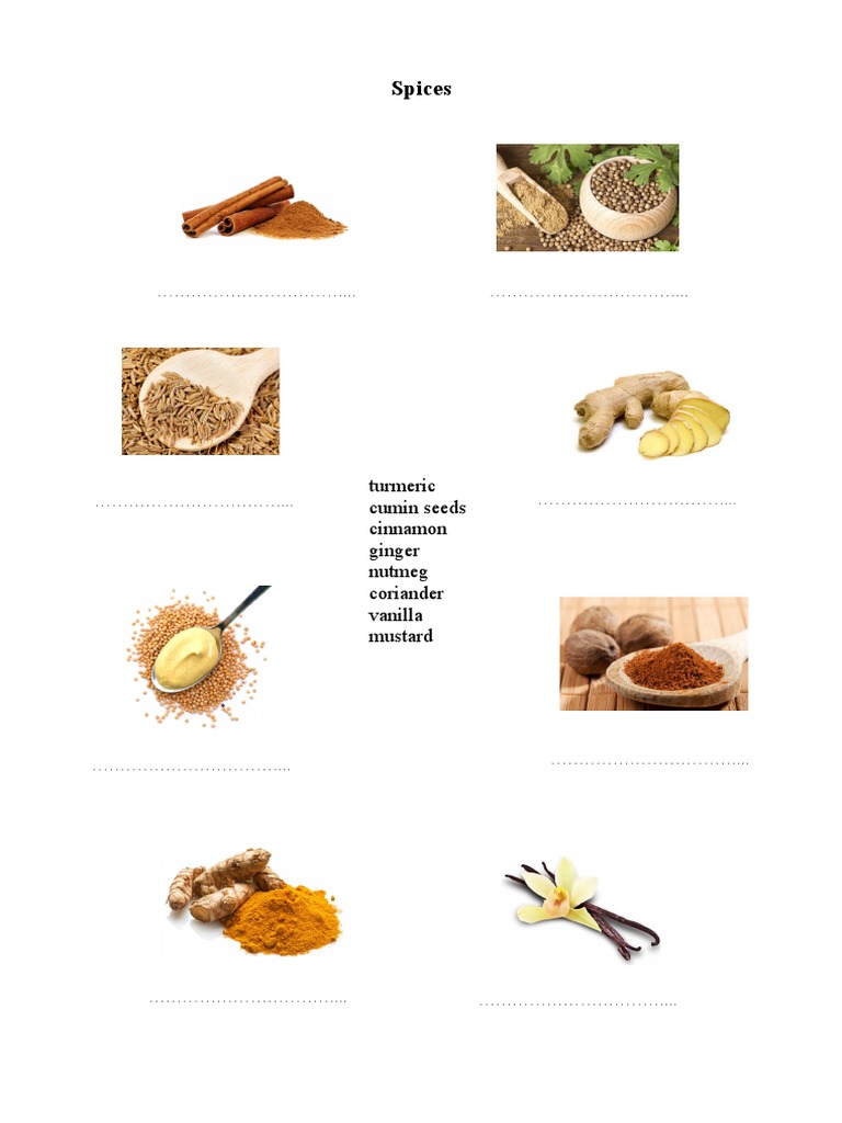 Spices Worksheet | PDF