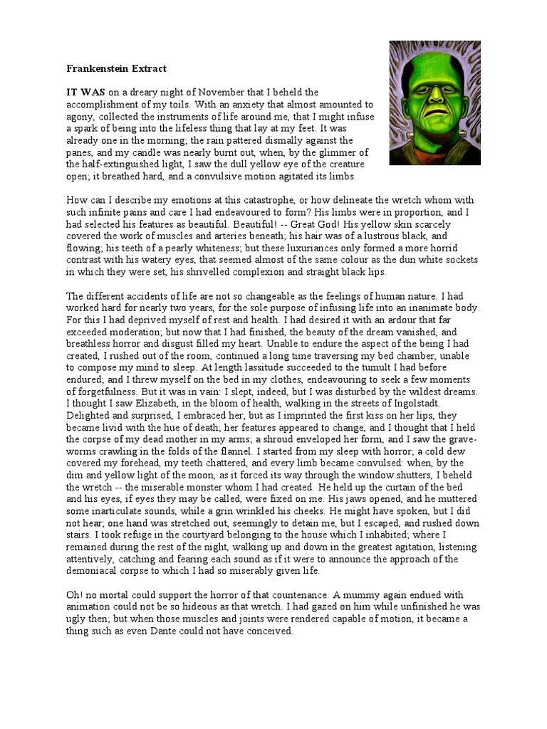 Frankenstein Extract | PDF