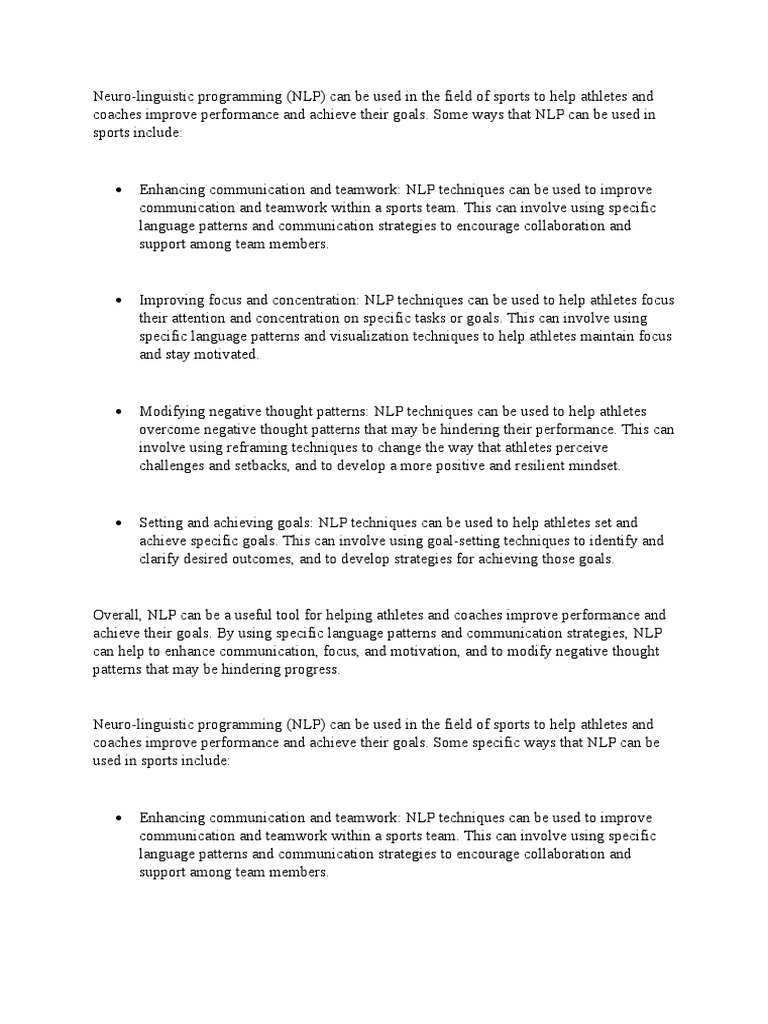 Neuro Linguistic Program | PDF | Neuro Linguistic Programming | Cognition