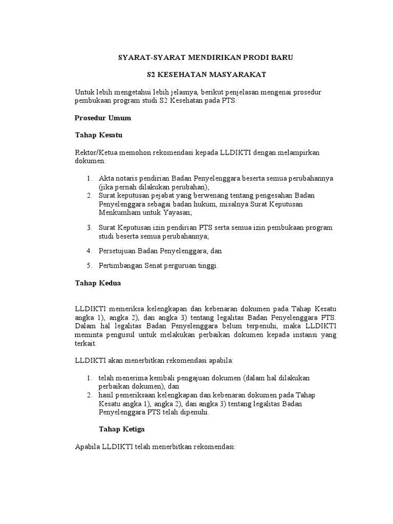 Syarat Pembukaan S2 | PDF