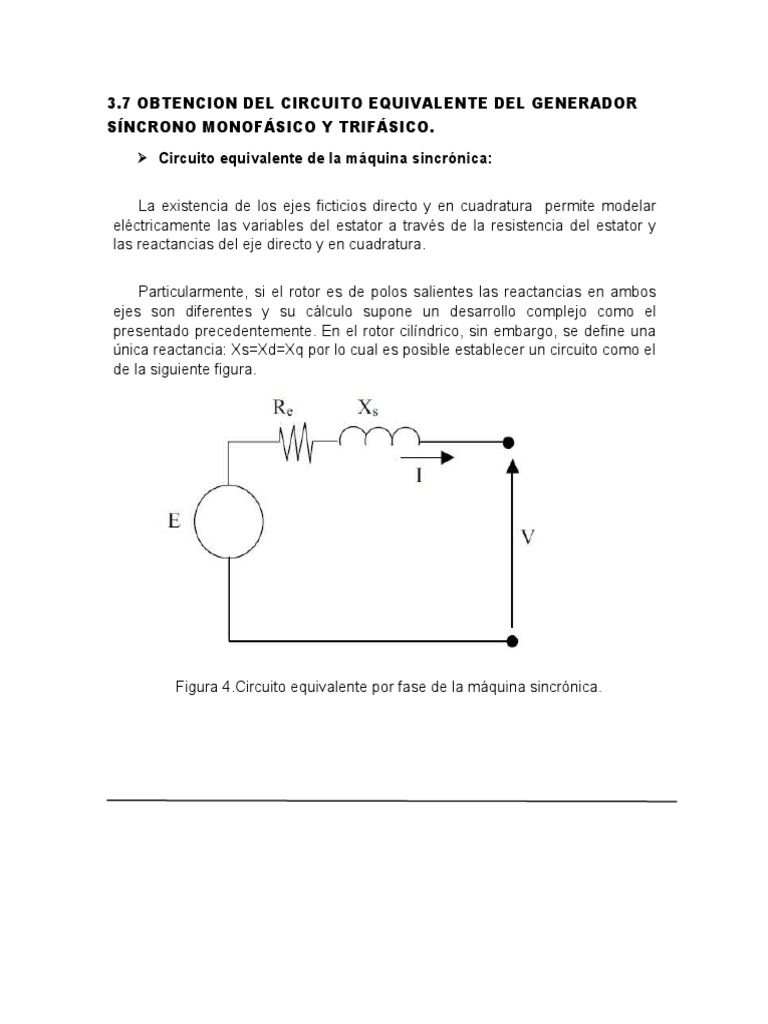 3.4 Circuito Equivalente y Diagramas Fasoriales. | PDF