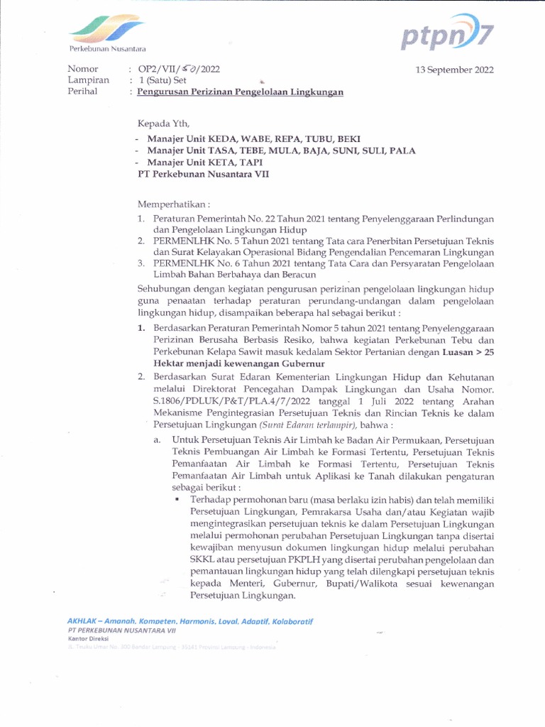 Penegasan Pengurusan Perizinan Pengelolaan Lingkungan | PDF