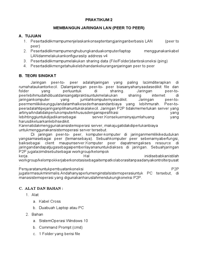Membangun Jaringan LAN Peer-to-Peer | PDF