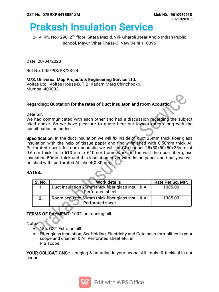 Universal Mep Projects & Engineering Service Ltd-2 | PDF