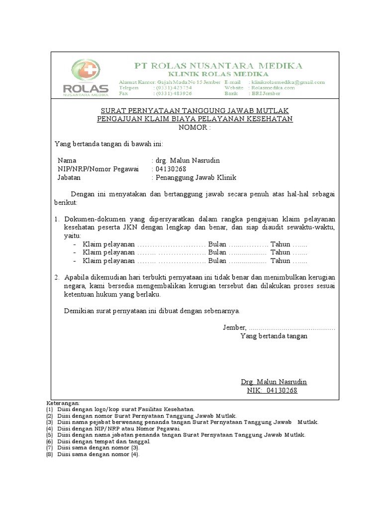 Master Surat Pertanggungjawaban Mutlak | PDF
