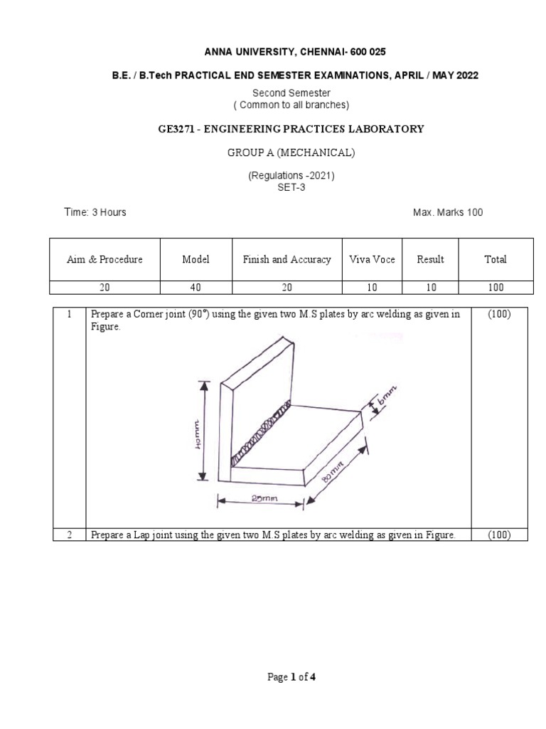 GE3271 - Mechanical SET 3 | PDF