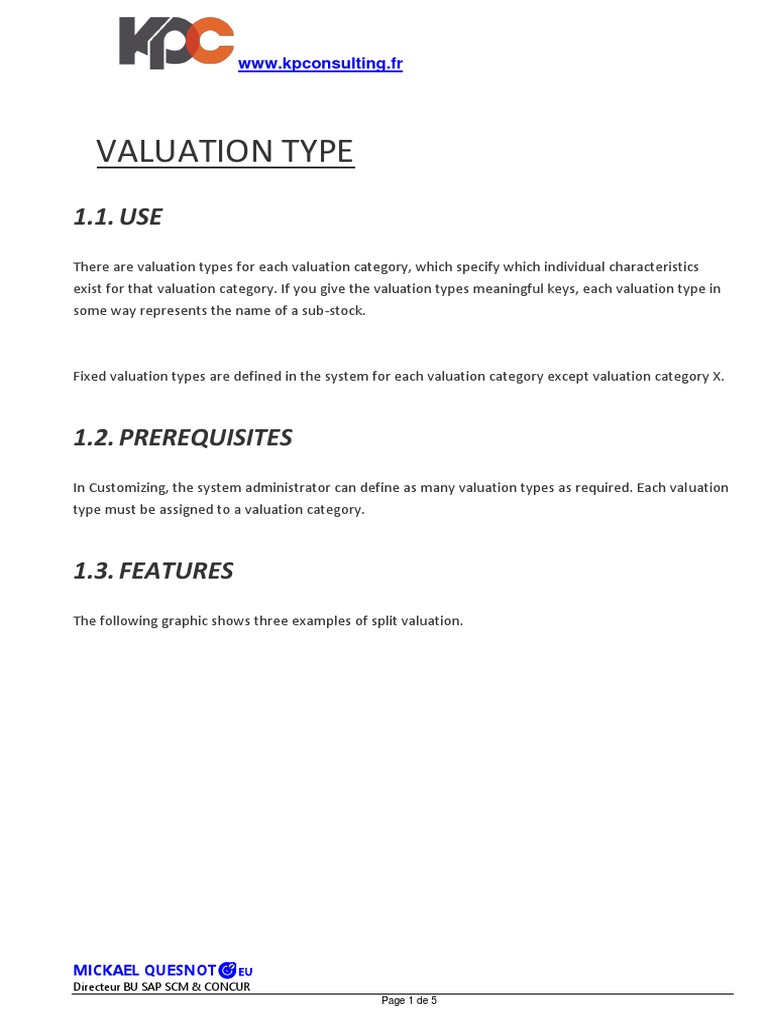 Valuation Types in SAP | PDF