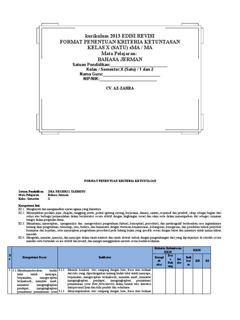 5. Format Penentuan KKM | PDF