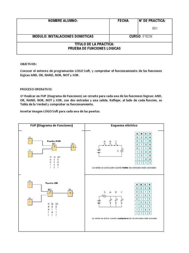 I.D. Prueba de Funciones Logicas | PDF