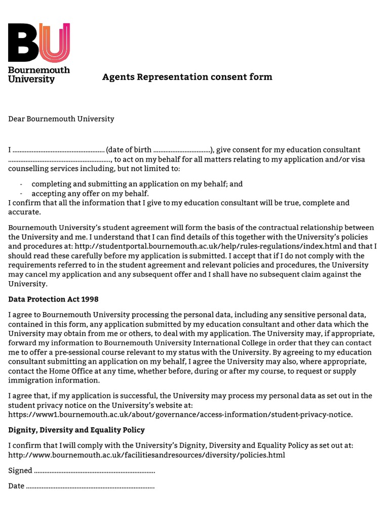 Agents Representation Consent Form | PDF