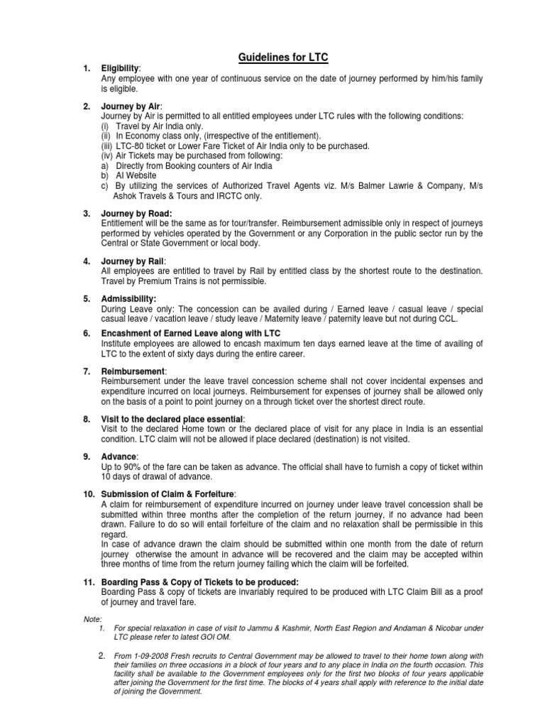 Guidelines For LTC | PDF