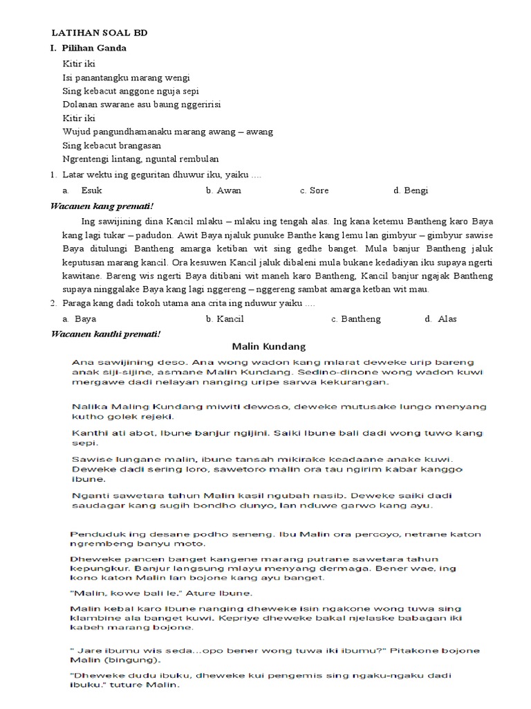 Lat Soal BD Fix | PDF