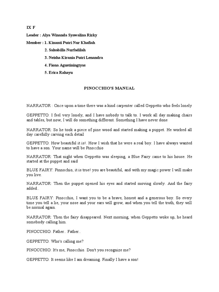 Pinocchio Pdf