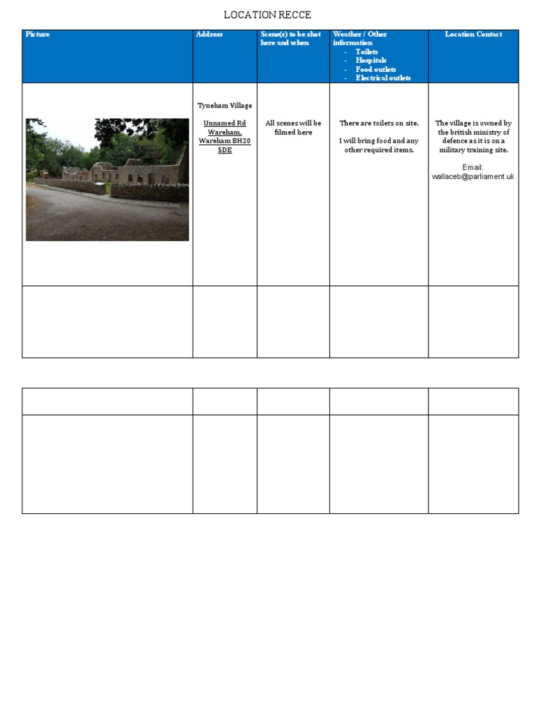 FMP Location Rec | PDF