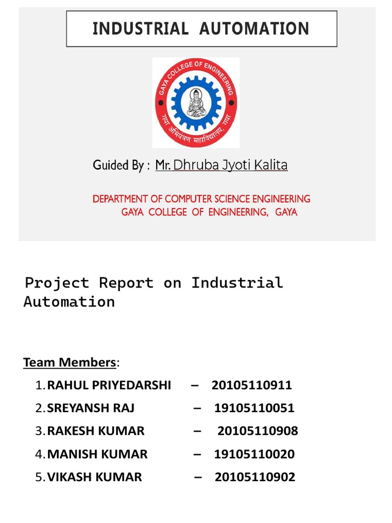 Project Report On Industrial Automation | PDF