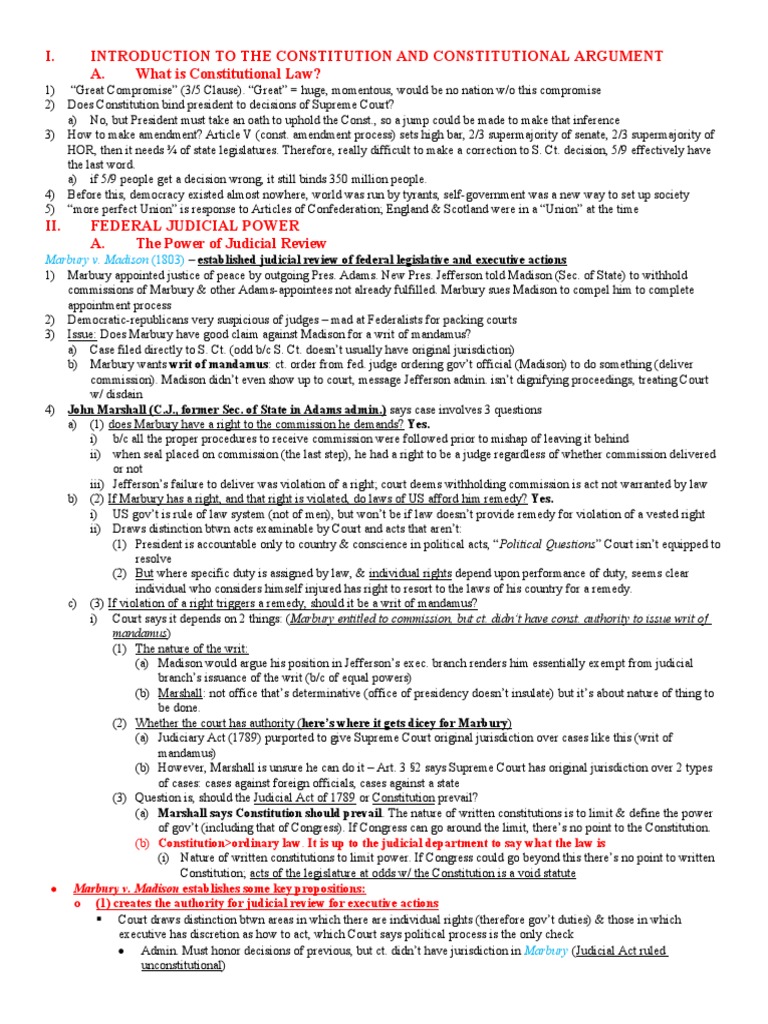 Constitutional Law Synthesis Outline For Exam | PDF | Standing (Law ...