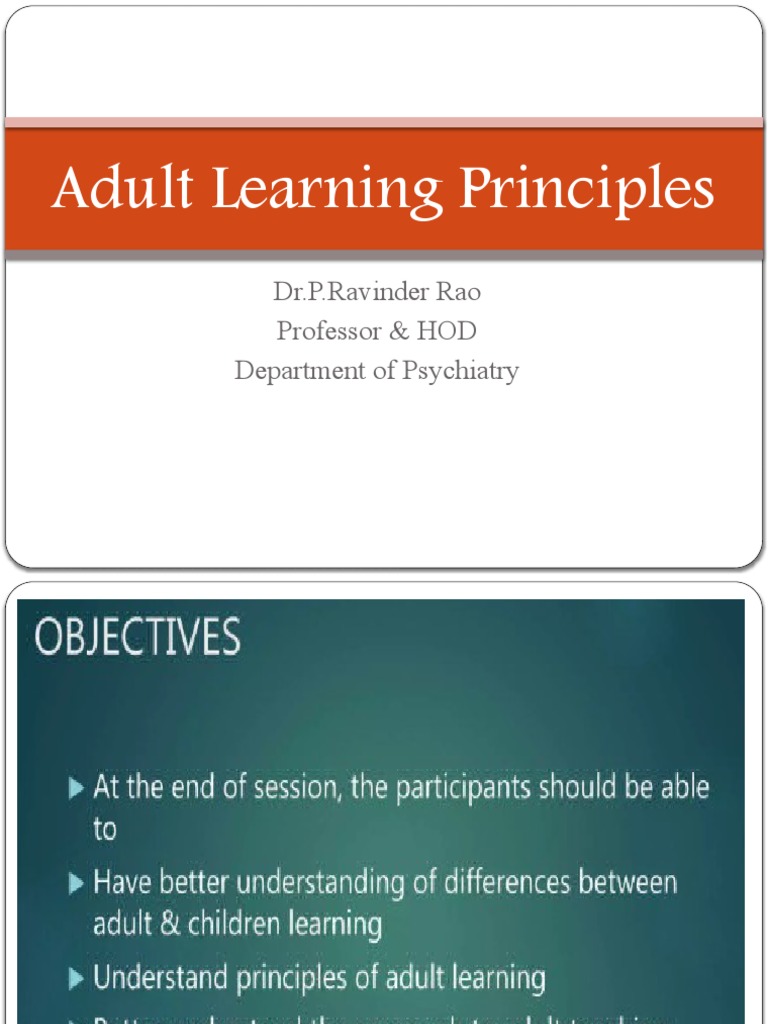 Adult Learning Principles | PDF