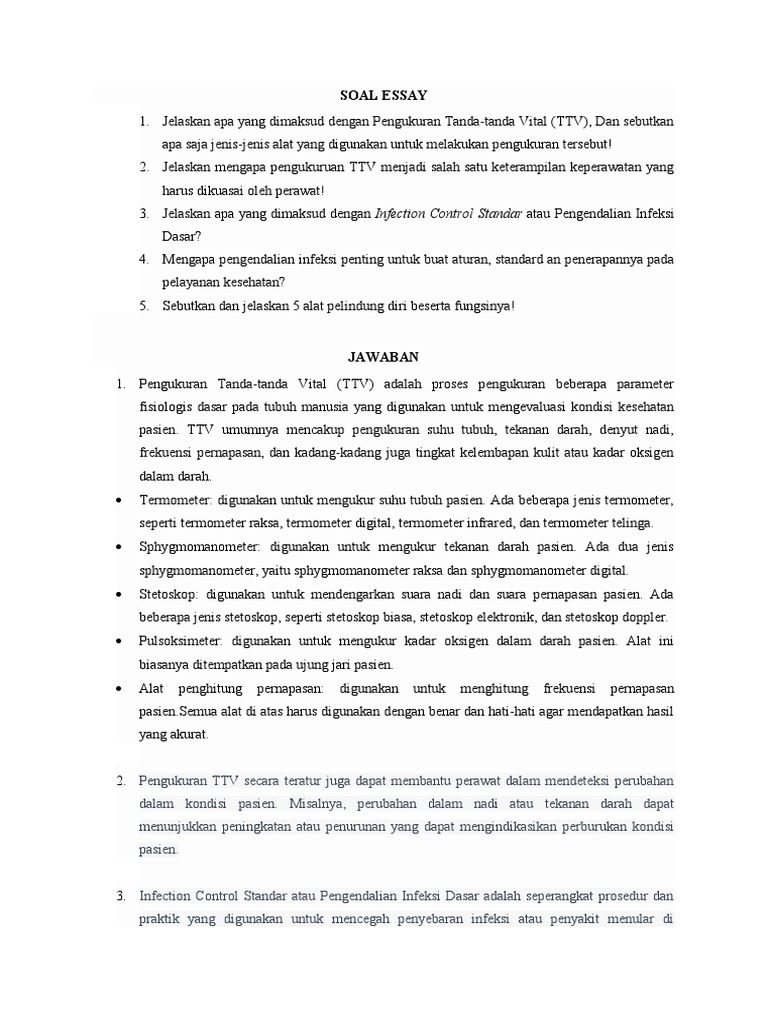 Soal Essay KDK Muhamad Ryan Sahwal | PDF | Kesehatan Holistik | Sains ...