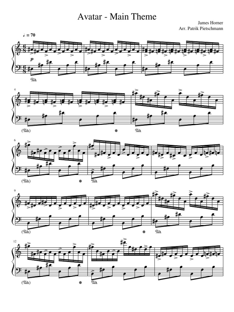 Avatar Main Theme Sheet Music | PDF