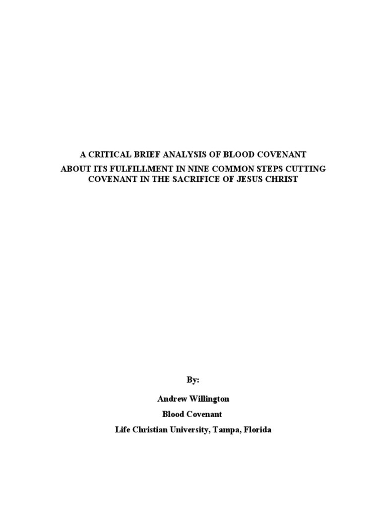 David and Jonathan's Blood Covenant Explained | PDF | Covenant ...