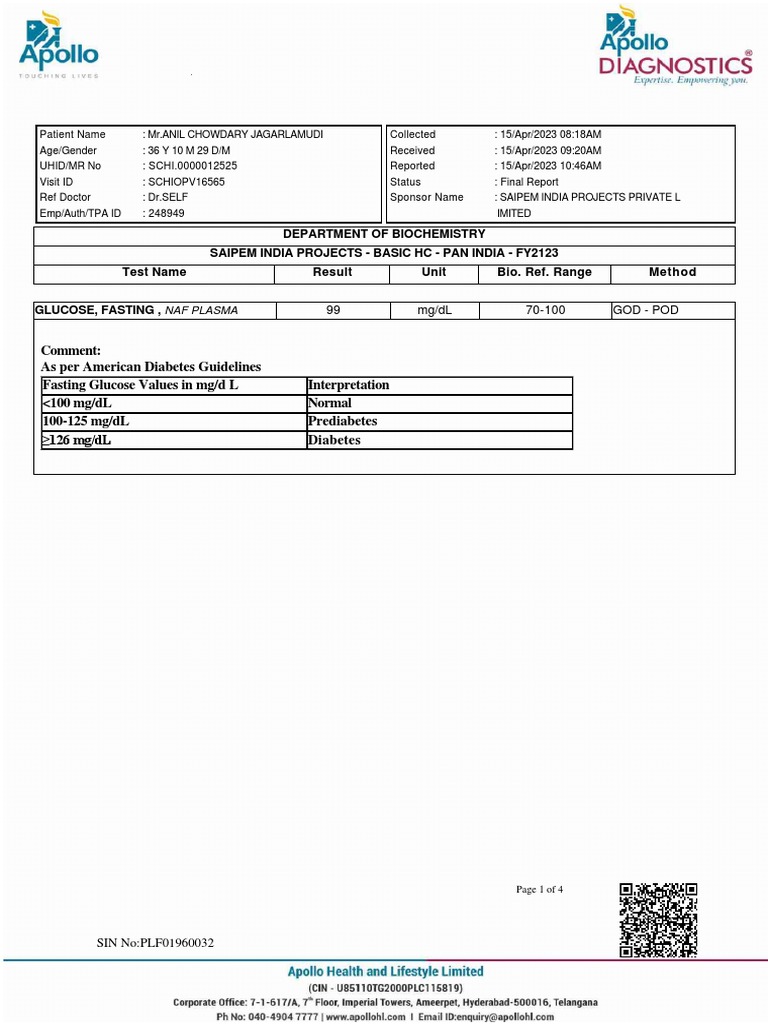 Lab Report | PDF | Medical Specialties | Clinical Medicine