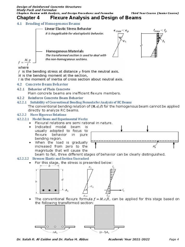 Flexure Analysis in RC Beams | PDF | Bending | Strength Of Materials