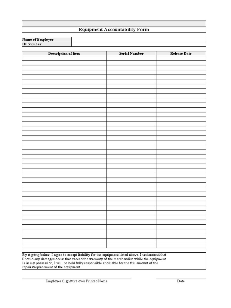 Equipment Accountability Form2 | PDF