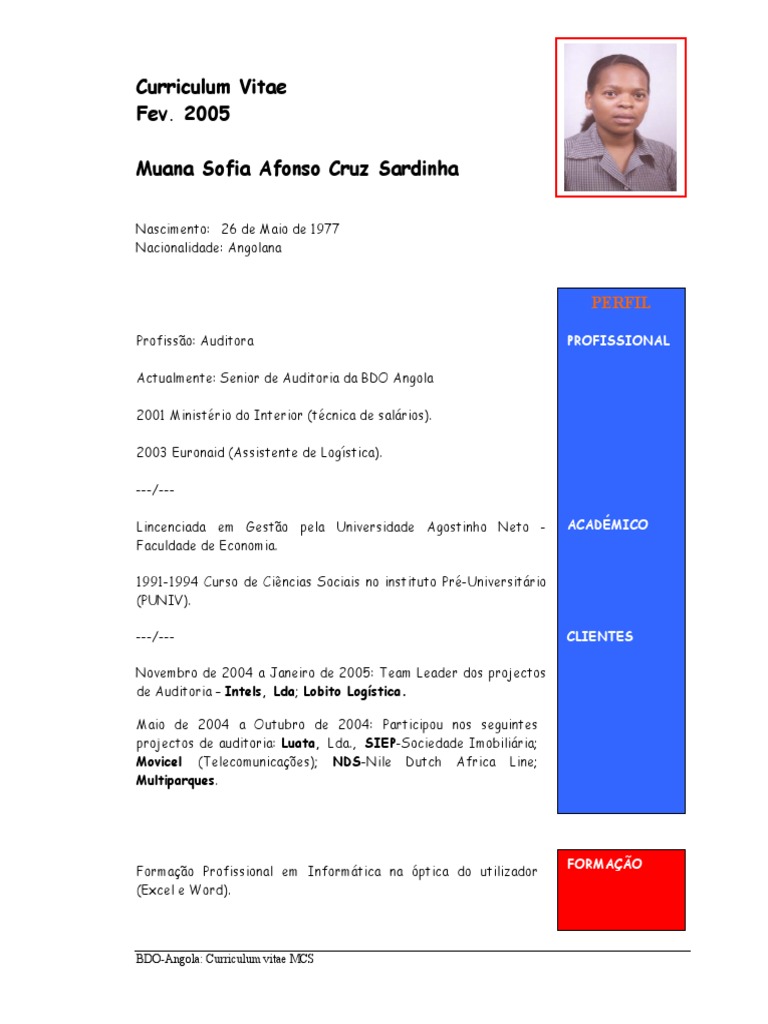 BDO CV 08 MCS Muana Cruz Sardinha | PDF