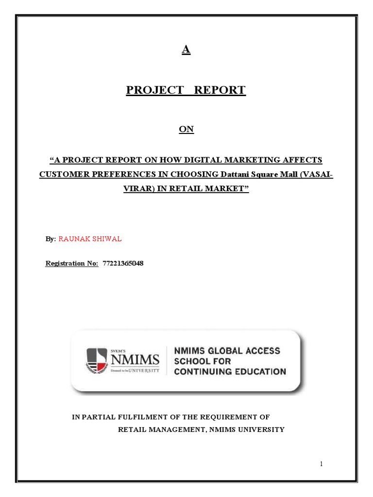 A Project Report On How Digital Marketing Affects | PDF | Business ...