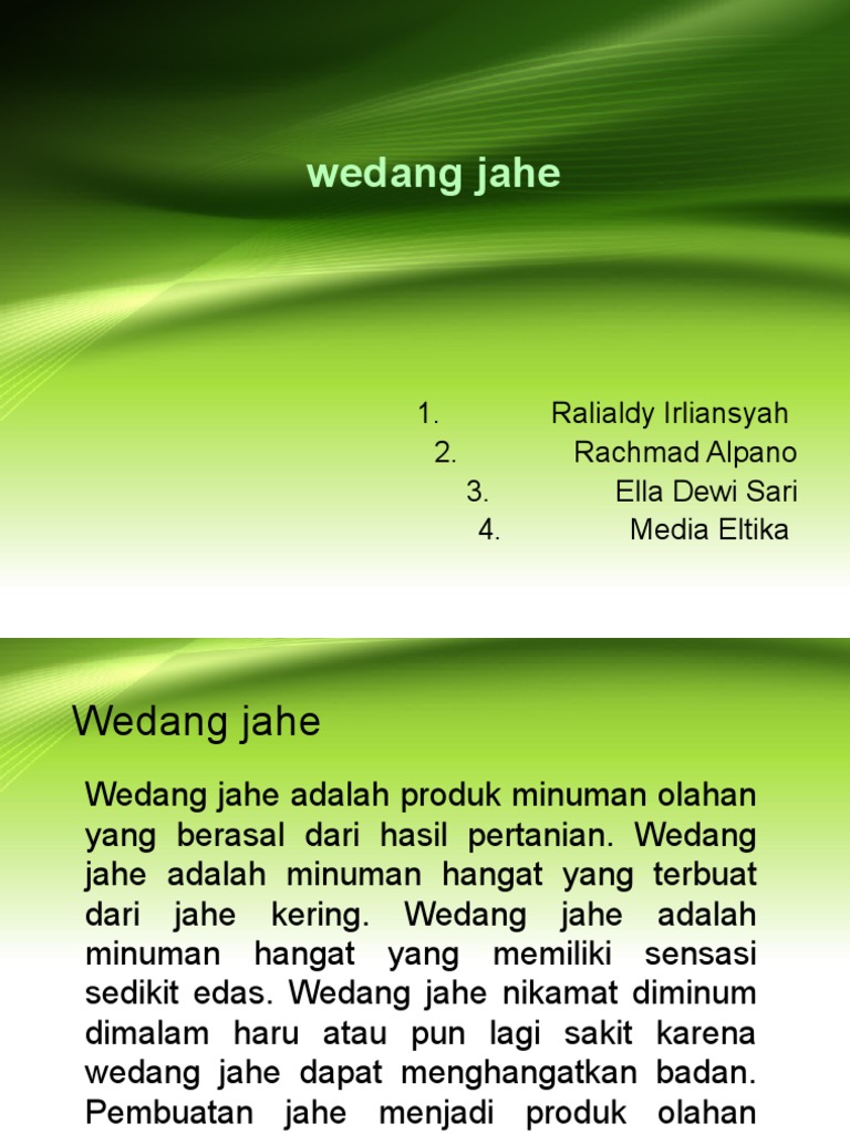 Wedang Jahe | PDF