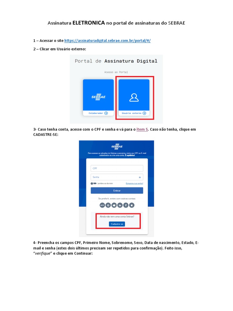 Passo A Passo Assinatura Eletronica (1) - 2 | PDF