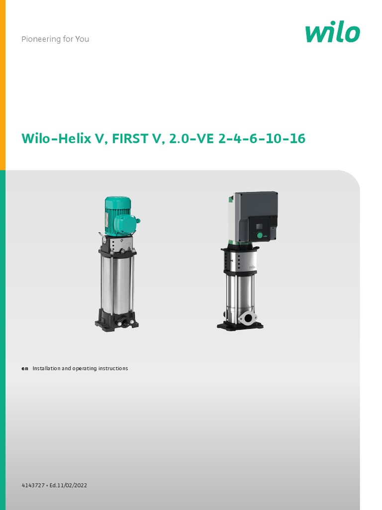 Wilo F 02000030000310a400010092 | PDF | Pump | Safety