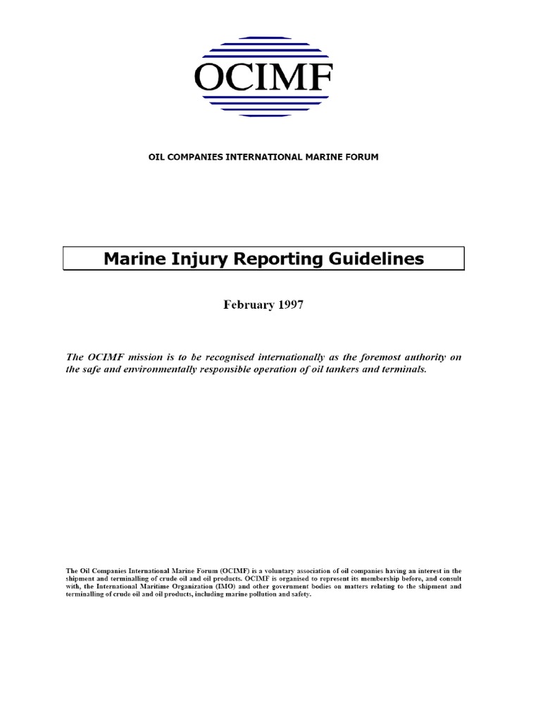 Marine Injury Reporting Guidelines - PDF | PDF
