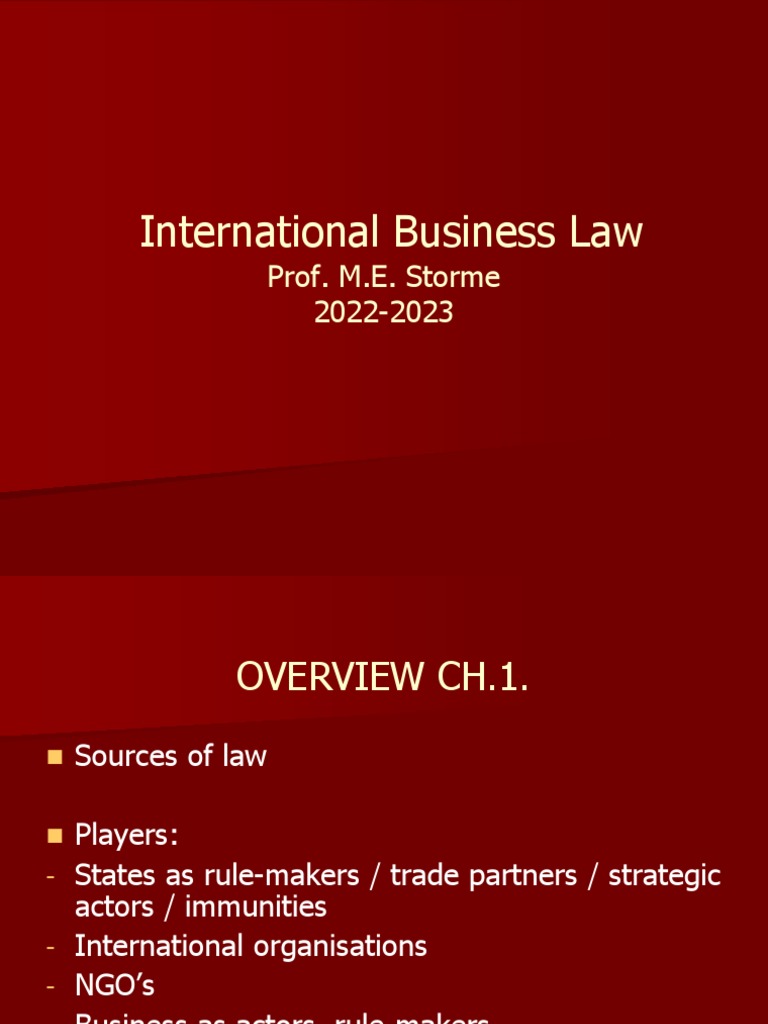 Overview of International Business Law | PDF | Treaty | International Law