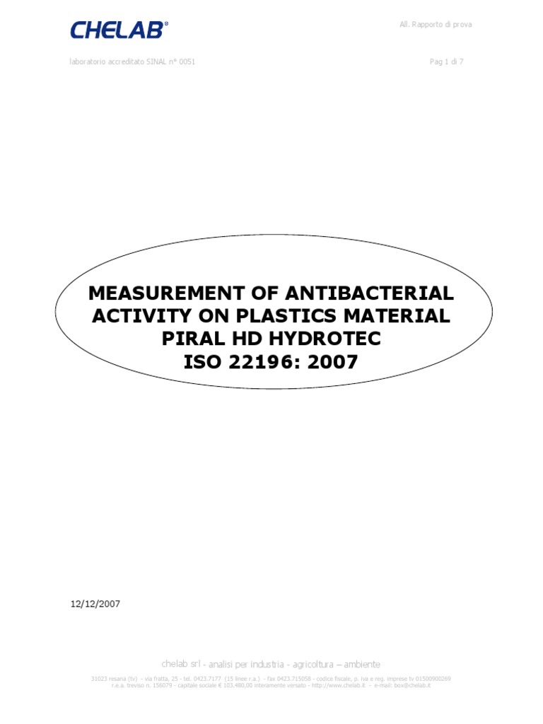 21 - Antibacterial Activity According To ISO 22196 | PDF