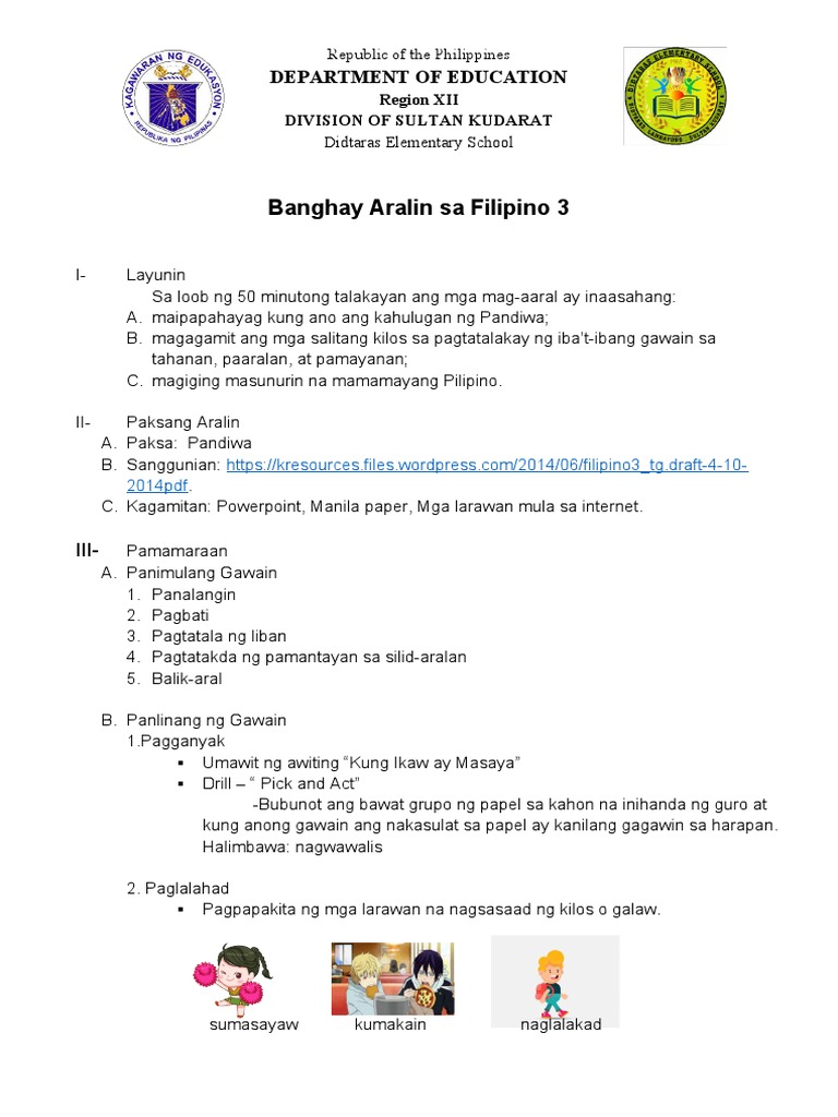 Banghay Aralin Sa Filipino 3 | PDF | Foreign Language Studies