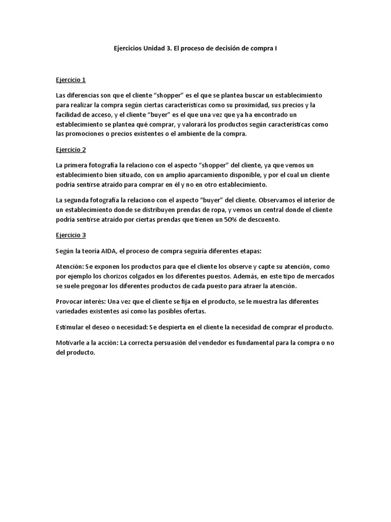 Ejercicios Unidad 3 | PDF