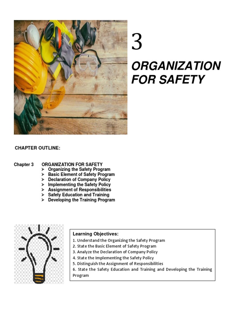 Chapter 3 Organization For Safety | PDF | Safety | Occupational Safety And Health