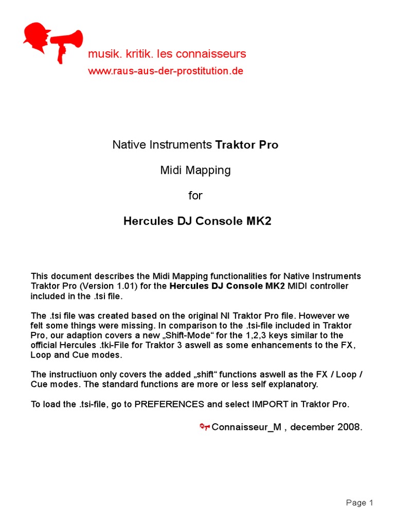 DJ Console MK2 Traktor Mapping Guide | PDF | Music Production | Music ...