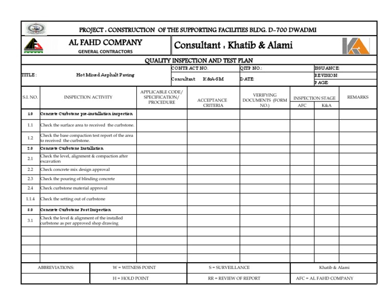 ITP - Concrete Kerbstone | PDF