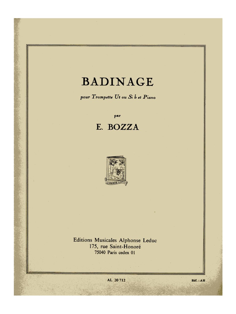 E. Bozza-Badinage (TP Sib y Do & Piano) | PDF