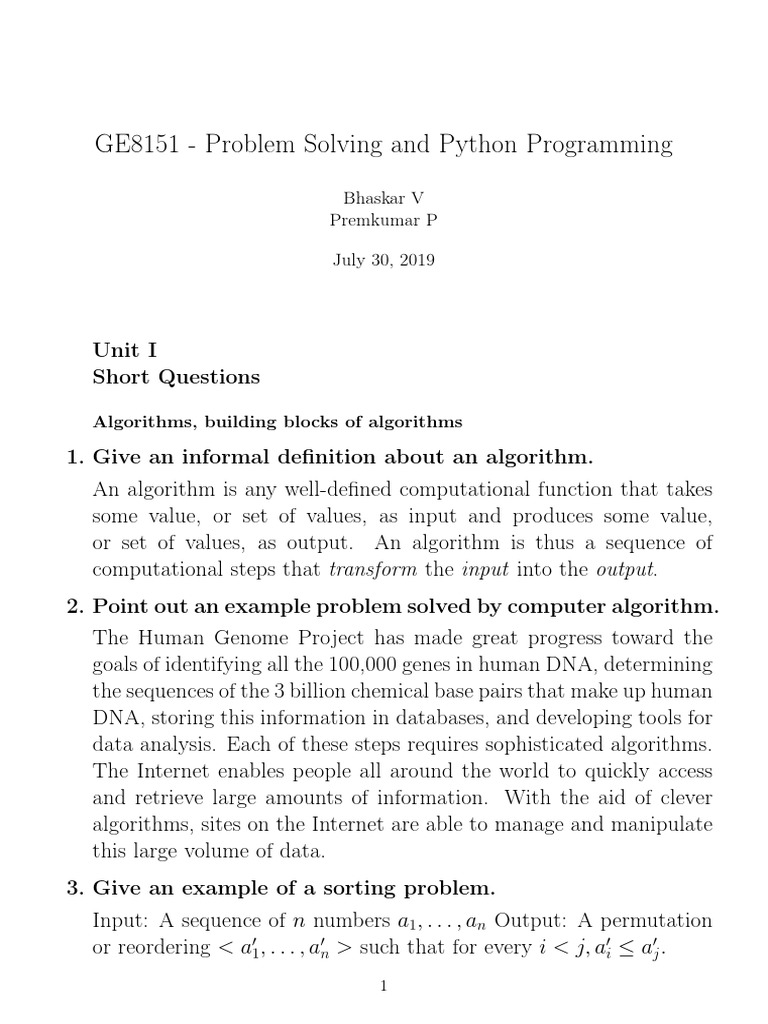 Python Short Question Answers | PDF | Data Type | Computer Program